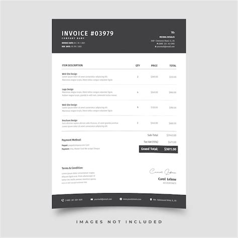 Plantilla De Factura Editable Vector Premium
