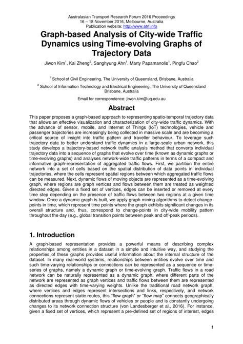 pdf graph based analysis of city wide traffic dynamics using time evolving graphs of