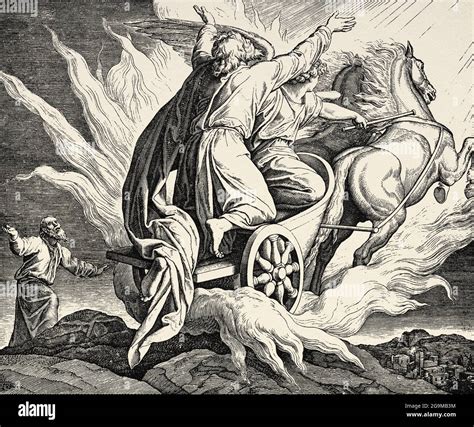 The Ascension Of Elias Elijah Is Taken To Heaven In A Chariot Of Fire