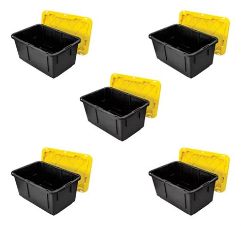 Caja Plástica Uso Rudo Almacenamiento Jumbo 102 L 5 Piezas Envío gratis