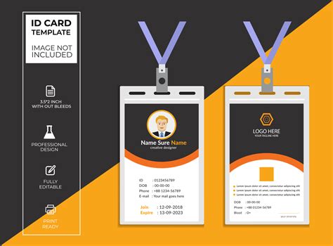 Modern Employee ID Card Design Template 3537437 Vector Art At Vecteezy
