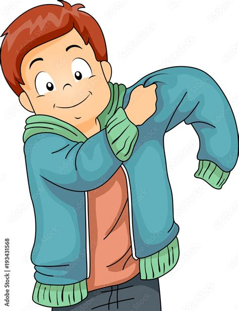 Kid Boy Wearing Jacket Illustration Stock Vector Adobe Stock