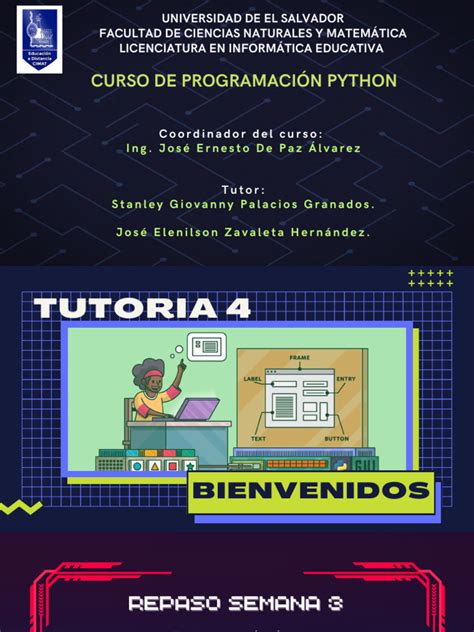 tutoria 4 curso python pdf python lenguaje de programación interfaces gráficas de usuario
