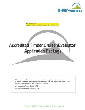 Fillable Online Abcfp Accredited Timber Cruiser Evaluator Application