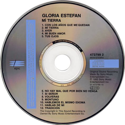 Car Tula Cd De Gloria Estefan Mi Tierra Portada