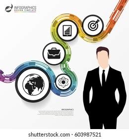 Abstract Colorful Business Path Timeline Infographic Stock Vector