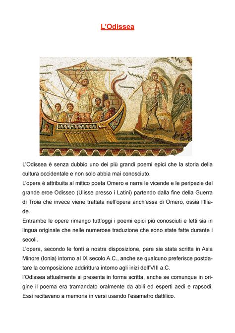 Odissea Pdf Lodissea Lodissea Senza Dubbio Uno Dei Pi Grandi