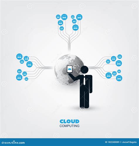 Cloud Computing Business Network Design Concept With A Standing
