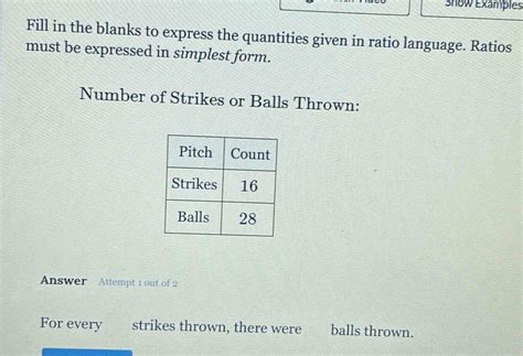 Solved Show Exanples Fill In The Blanks To Express The Quantities