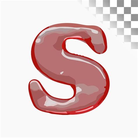 Diseño de letras S Estilo fuente roja jello alfabeto Vector Premium