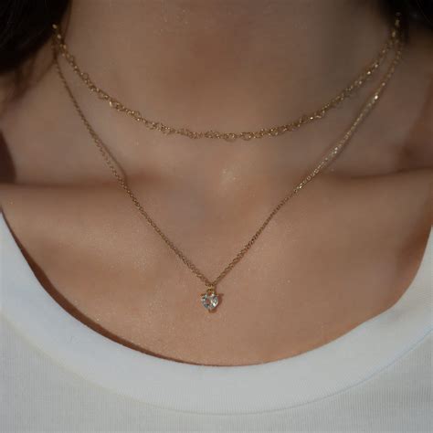 Naszyjnik Serce z Topazem Białym Gold 696 Jewelry