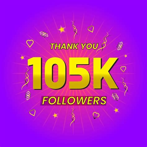 Fundo De 105 Mil Seguidores Nas Redes Sociais Vetor Premium
