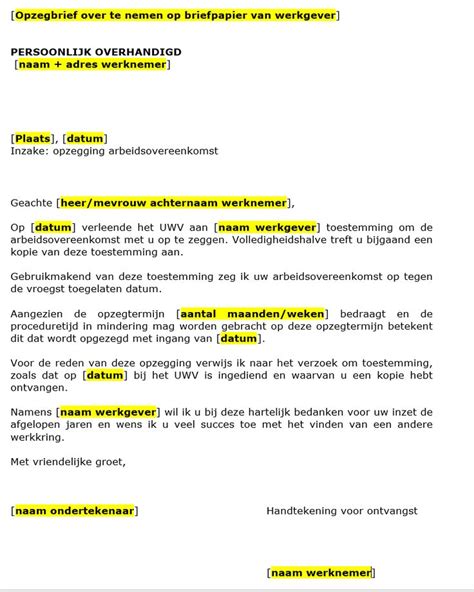 Voorbeeldbrief Huur Opzeggen Als Huurder
