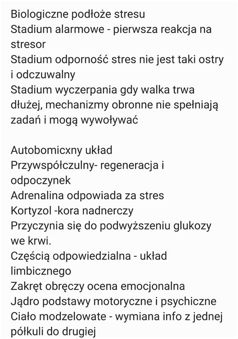 Notatki Biologia Notayki Biologiczne Podstawy Zachowania Studocu