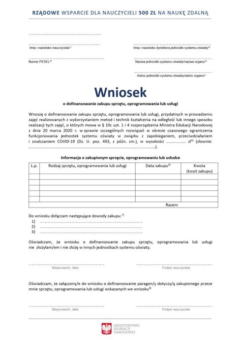 Rządowe wsparcie 500 zł dla nauczycieli Myszków eu