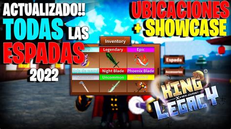 TODAS LAS ESPADAS KING LEGACY SHOWCASE ACTUALIZADO YouTube
