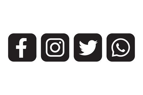 Facebook Instagram Twitter And Whatsapp Icon 15025321 Vector Art At