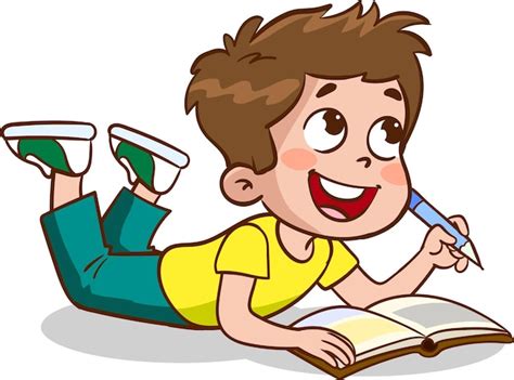 Niños leyendo libro niños estudiando con un libro ilustración vectorial