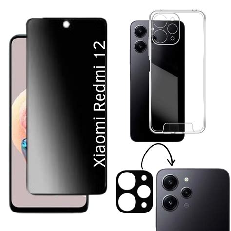 Película Cerâmica 9D Privacidade Fosca Xiaomi Redmi 12 Película