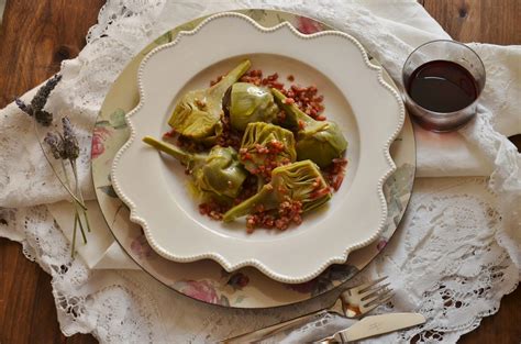 Receta De Alcachofas Con Jam N Cuchillito Y Tenedor