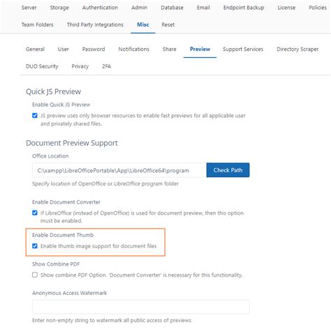 Enabling Document Converter And Thumbs FileCloud Docs Server
