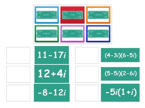 Multiplying Complex Numbers Match Up