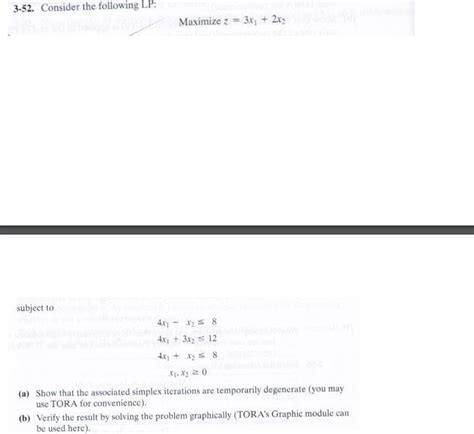 solved 3 52 consider the following lp maximize z 3x1 2x2