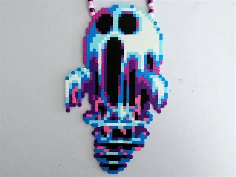 Custom Ghost Kandi Necklace Etsy Easy Perler Beads Ideas Perler