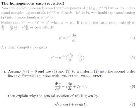 solved 2nd order linear differential equation with non