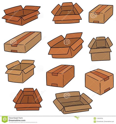 Vector Set Of Box Stock Vector Illustration Of Object 119229795