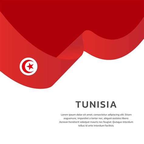 Ilustração do modelo de bandeira da tunísia Vetor Premium