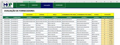 AVALIAÇÃO DE FORNECEDORES Max Planilhas