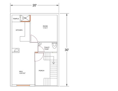 20 X 30 HOUSE PLAN 2D