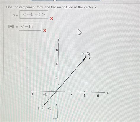 [solved] find the component form and the magnitude of the vector v v course hero