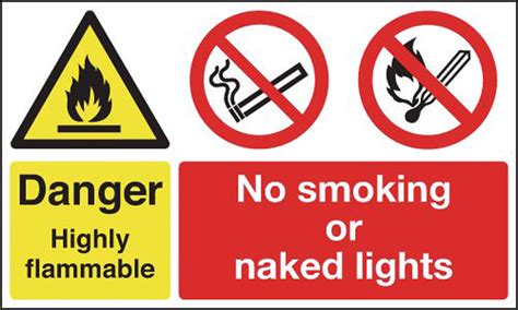 Highly Flammable No Smoking Or Naked Lights Sign Morsafe