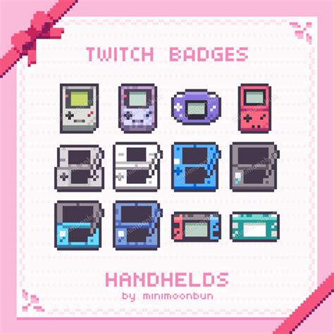 Handheld Console Badges Cute Pixel Art Twitch Sub Bit Badges