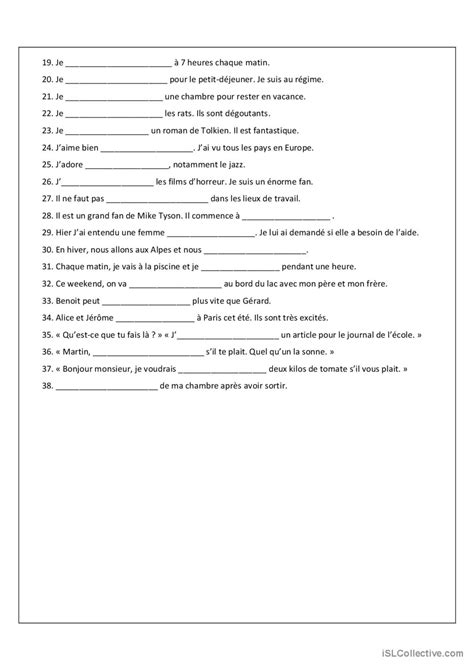 Verbes courants pratique de la gramm Français FLE fiches pedagogiques