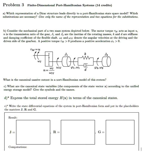 solved problem 3 finite dimensional port hamiltonian systems 14 credits a which