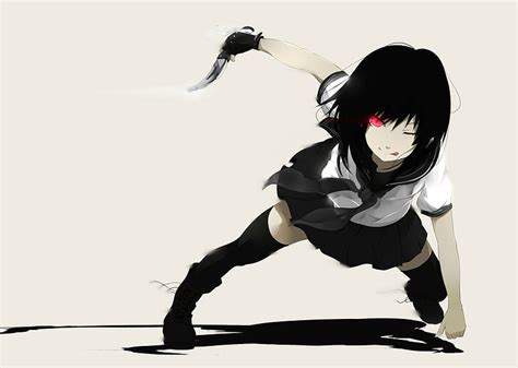 Crazy Anime Girl With Knife
