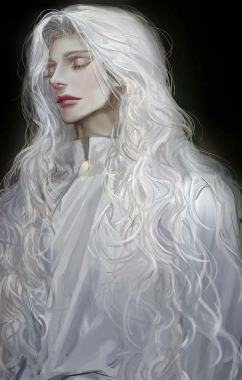 A Painting Of A Woman With Long White Hair