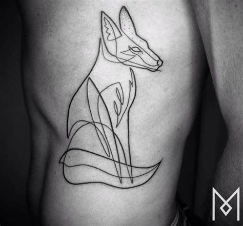 Tatuajes Hechos Con Una Sola Linea Continua Zorro Tatuagens De Linha