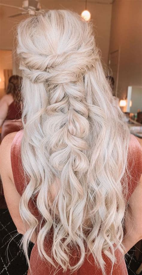 30 Glamorous Braids To Make A Statement On Your Big Day Twisted Half Up Pull Through Braids