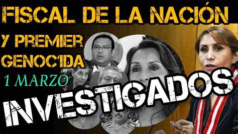 URGENTE FISCAL DE LA NACIÓN INVESTIGADA JUNTO A PREMIER GENOC1DA