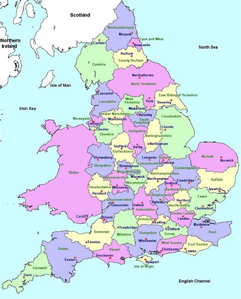 County Map Of England English Counties Map
