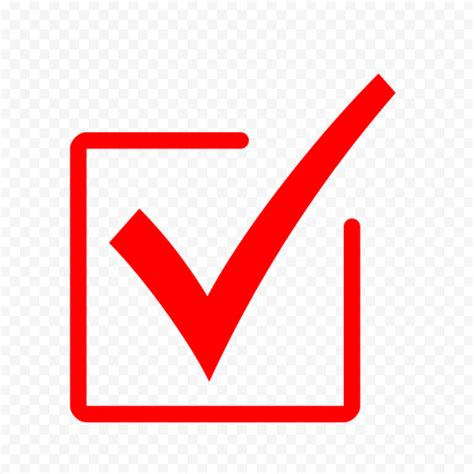 Hd Red Checkbox Check Mark Icon Symbol Sign Png Citypng