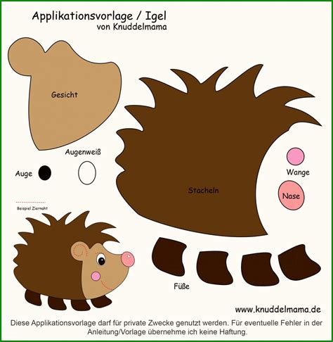 Igel Basteln Vorlagen Vorlage Ideen