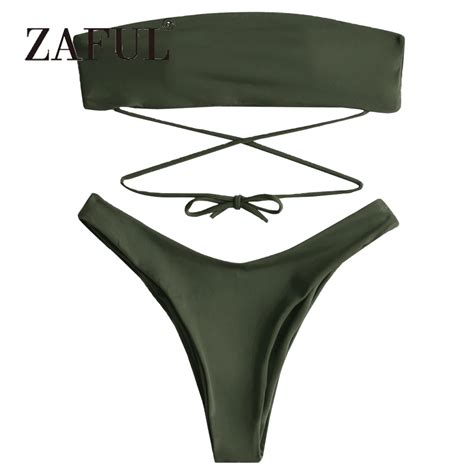Aliexpress Buy ZAFUL Bandeau Bikini Strapless Padded Womne