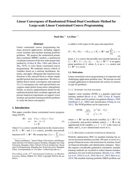 pdf linear convergence of randomized primal dual coordinate method for large scale linear