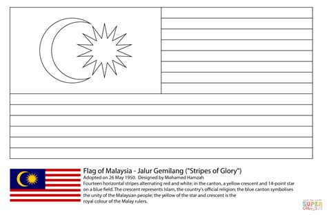 Flag Of Malaysia Coloring Page From Asian Flags Category Select From
