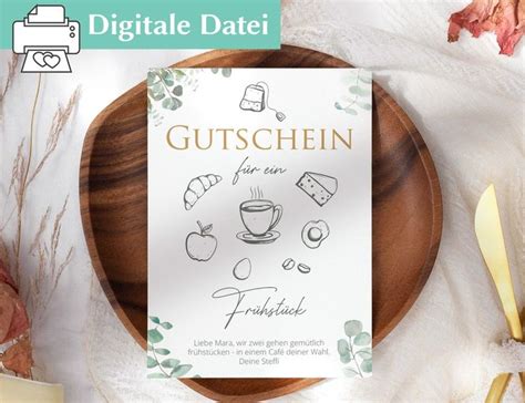 Gutschein Frühstück Vorlage Frühstücken Kleinigkeit Gutschein